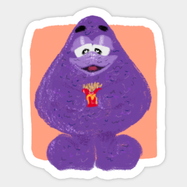 Grimace Mcdonalds Sticker Teepublic